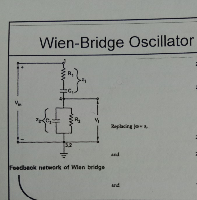 Solved how to derive this wein bridge oscillator? can i get | Chegg.com