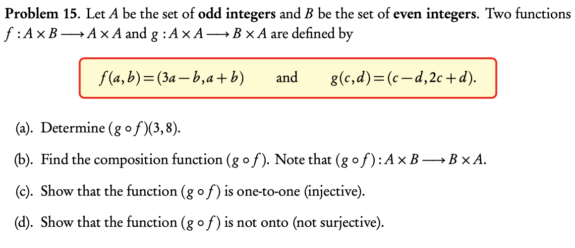 Solved Problem 15. Let A be the set of odd integers and B be | Chegg.com