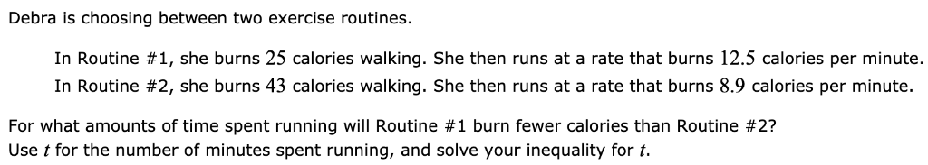 Solved Debra is choosing between two exercise routines. In | Chegg.com