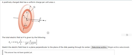 Solved A positively charged disk has a uniform charge per | Chegg.com
