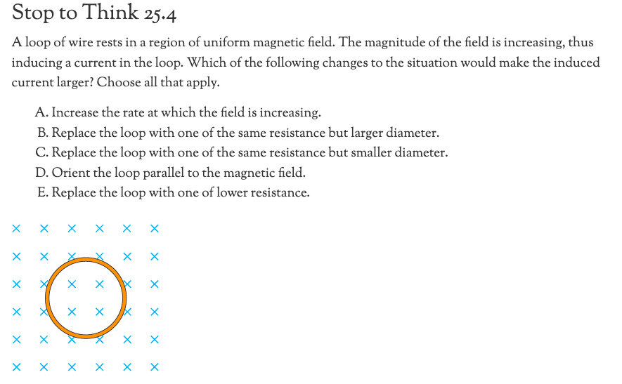 Solved Stop to Think 25⋅4 A loop of wire rests in a region | Chegg.com