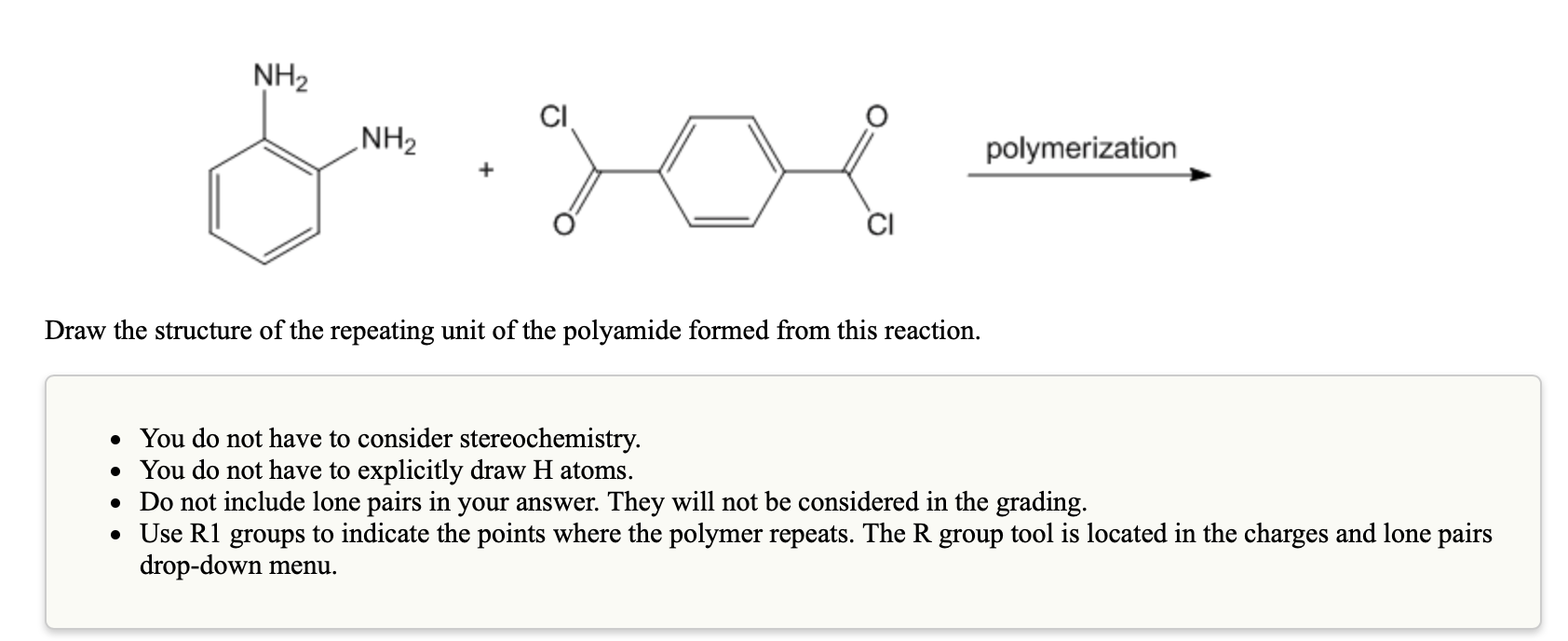 Solved NH2 ci NH2 polymerization CI Draw the structure of | Chegg.com