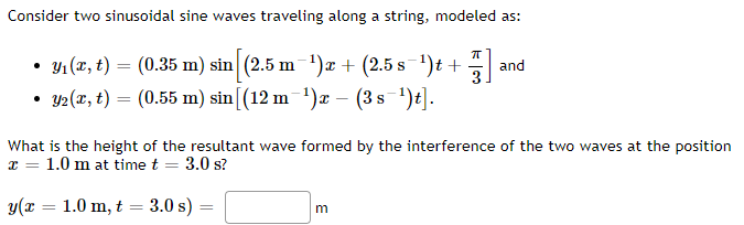 Solved Consider two sinusoidal sine waves traveling along a | Chegg.com
