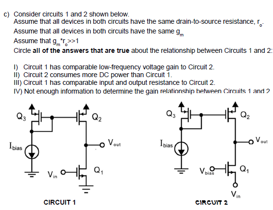 Solved c) Consider circuits 1 and 2 shown below Assume that | Chegg.com