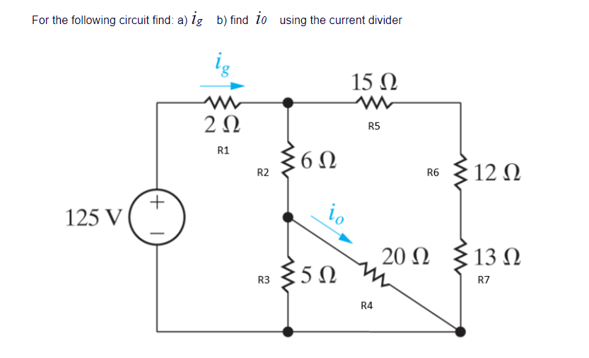 Solved For the following circuit find: a) ig b) find io | Chegg.com