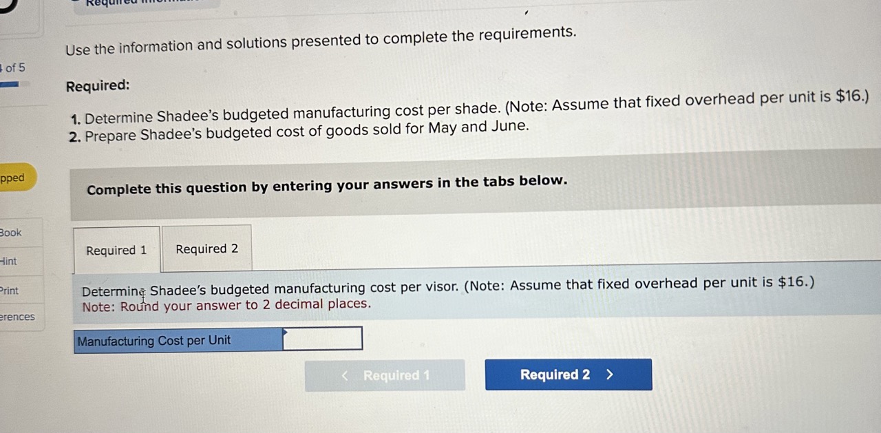 Solved Required information [The following information | Chegg.com