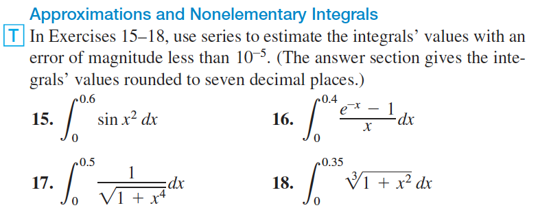 Solved Approximations and Nonelementary Integrals T In | Chegg.com