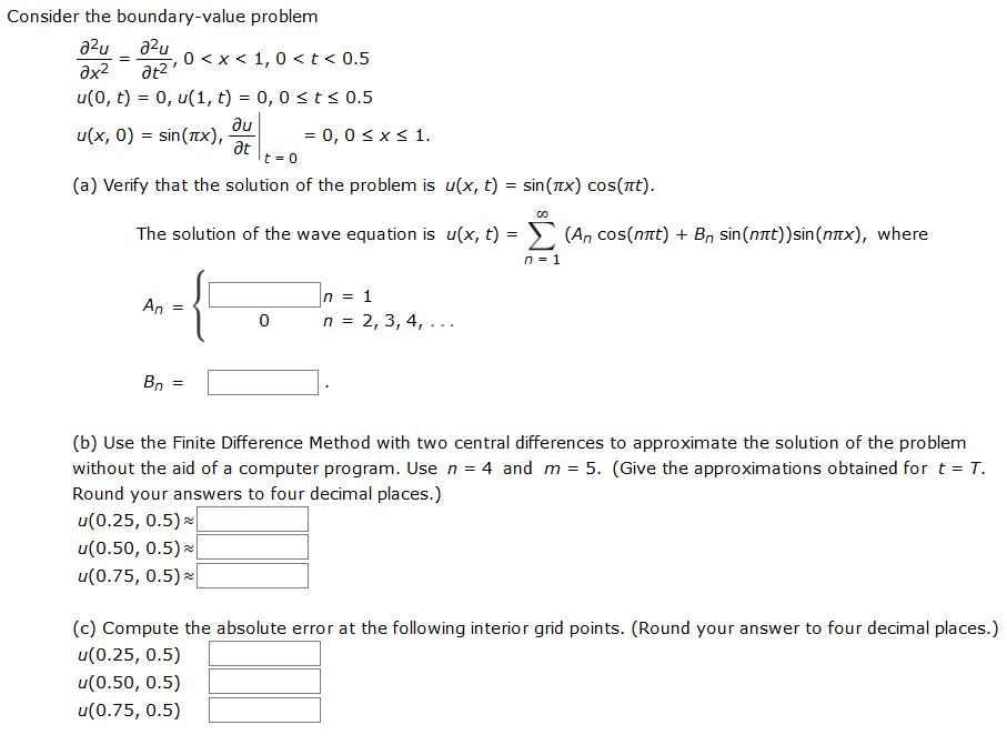 = Consider the boundary-value problem a2u 22u 0 | Chegg.com