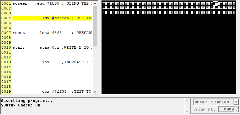 screen .equ $fb00 ; USING THE START OF SCREEN AS A | Chegg.com