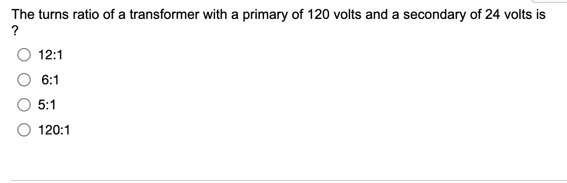 Solved The turns ratio of a transformer with a primary of | Chegg.com