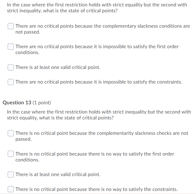 Solved In the case where the first restriction holds with | Chegg.com