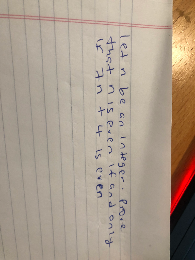 Solved led n be an Integer. Prove that nis eren i and only | Chegg.com