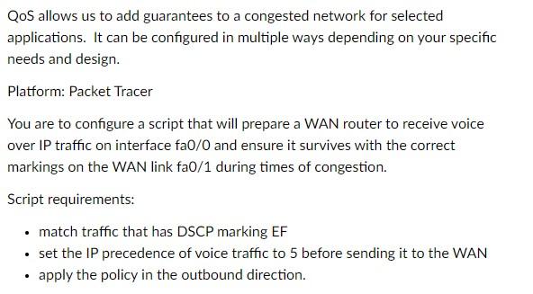 Solved "script" just means a list commands to configure a | Chegg.com