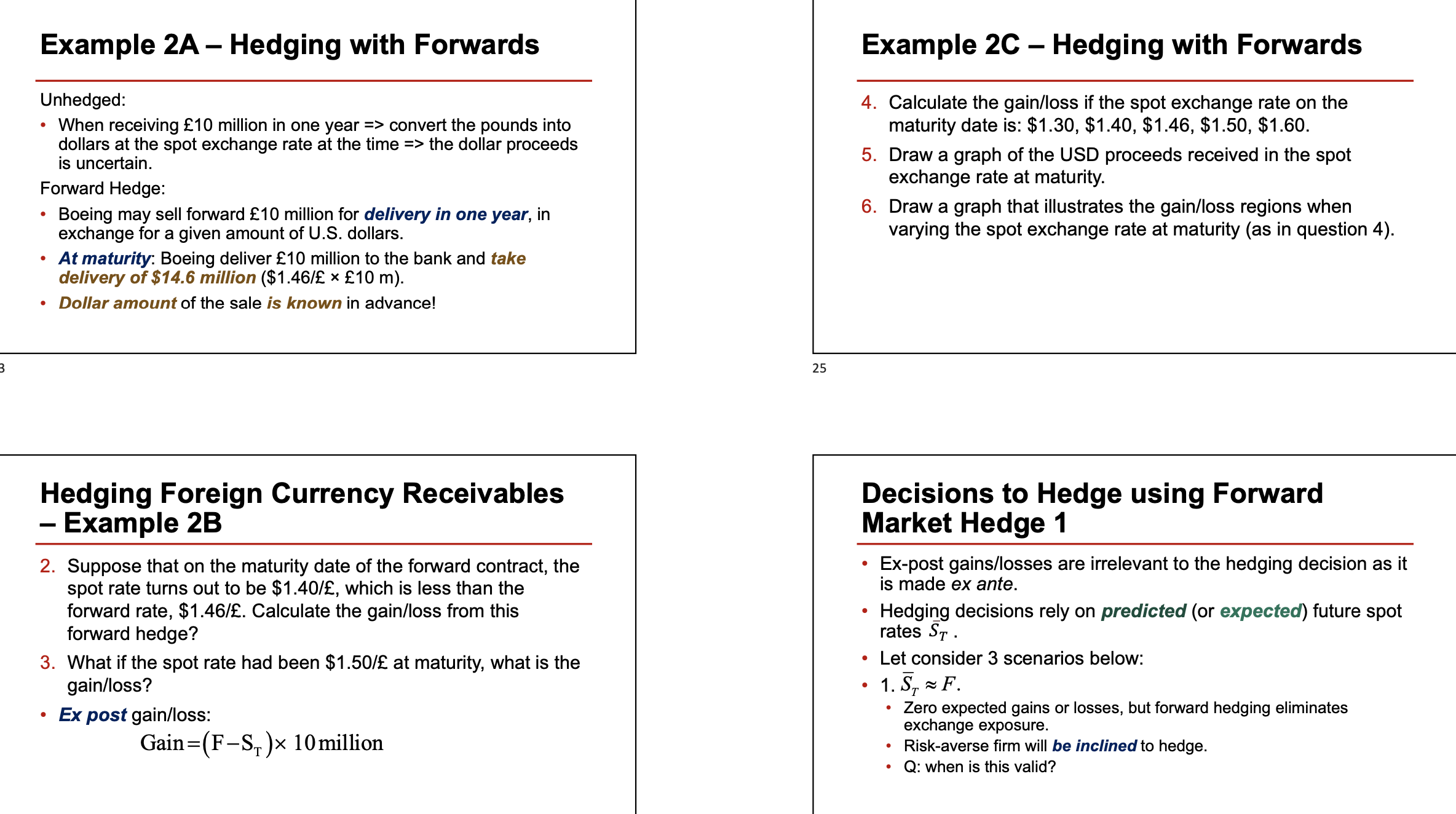 Solved Example 2A - ﻿Hedging with ForwardsUnhedged:When | Chegg.com