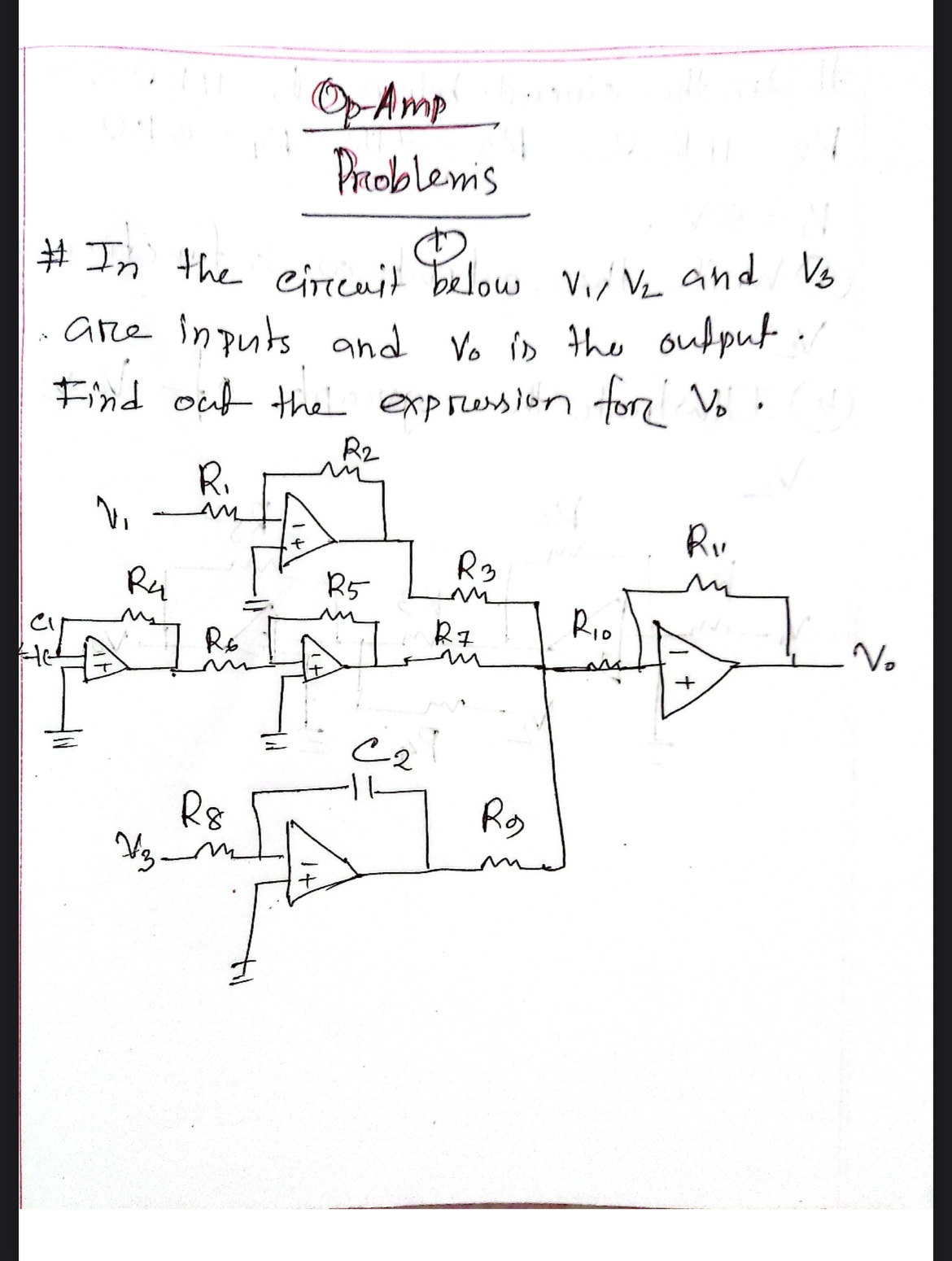 Solved \# In the circuit below v1,v2 and v3 are inputs and | Chegg.com