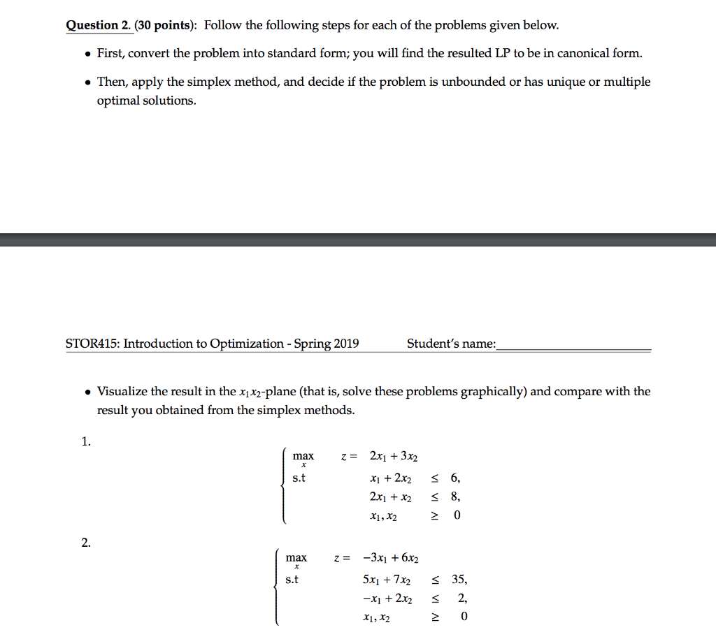 Solved Question 2. (30 points): Follow the following steps | Chegg.com