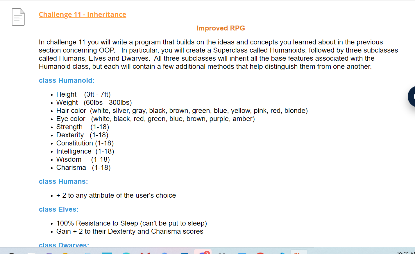 Solved Improved RPG In challenge 11 you will write a program | Chegg.com