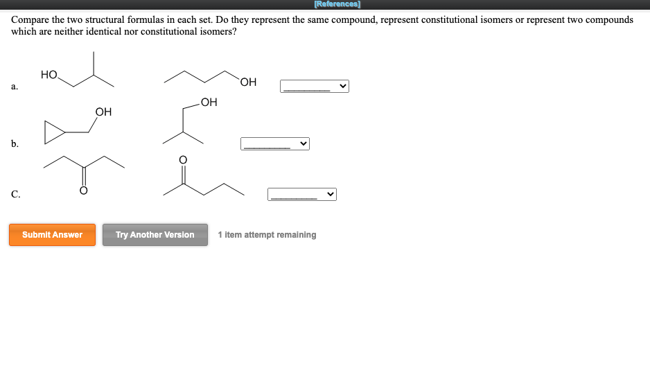 Solved [References) Compare the two structural formulas in | Chegg.com