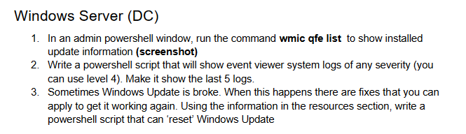 Windows Server (DC) 1. In an admin powershell window, | Chegg.com