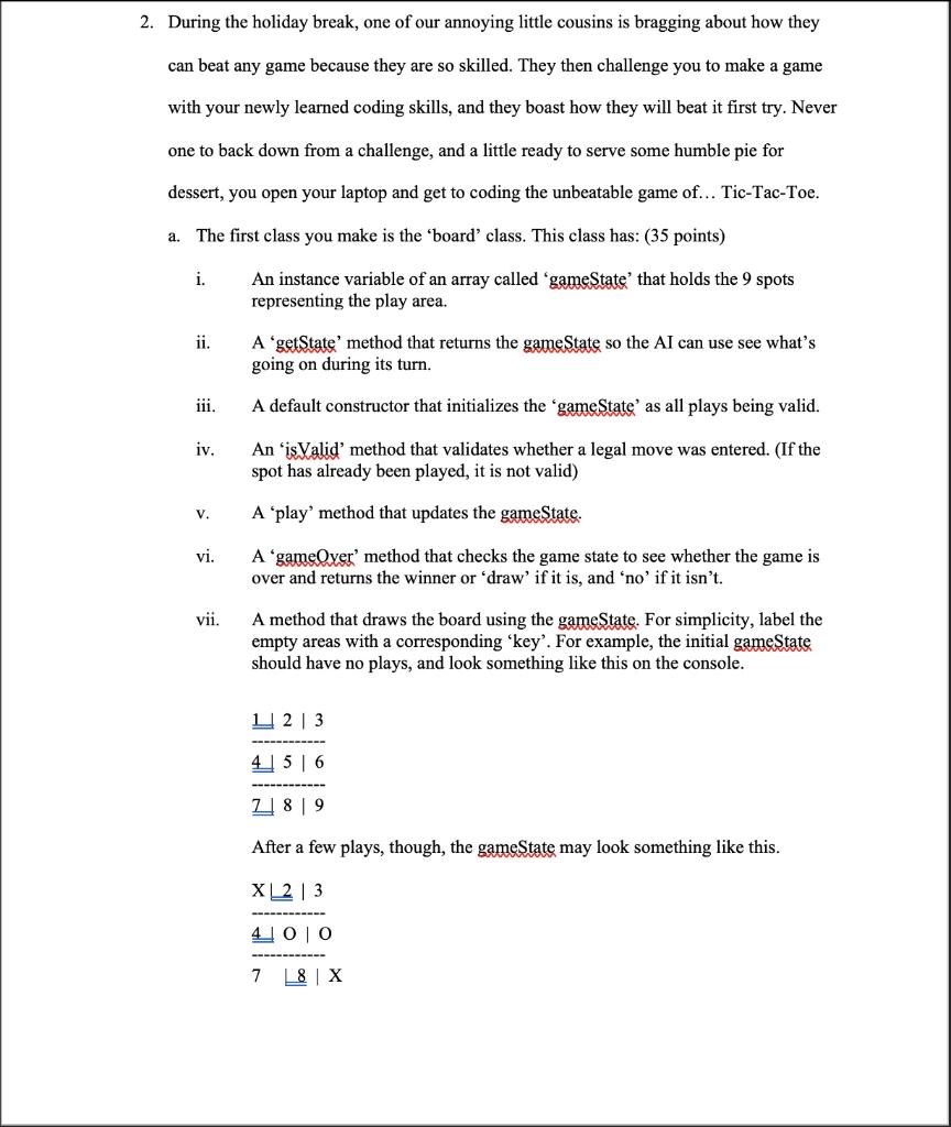 Solved During the holiday break, one of our annoying little | Chegg.com