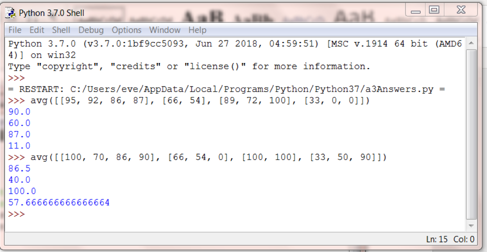Solved Implement function avg() that takes as input a list | Chegg.com