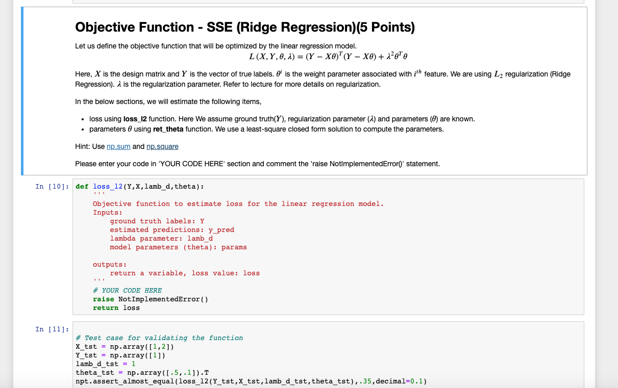 Please enter your code in 'YOUR CODE HERE' section | Chegg.com