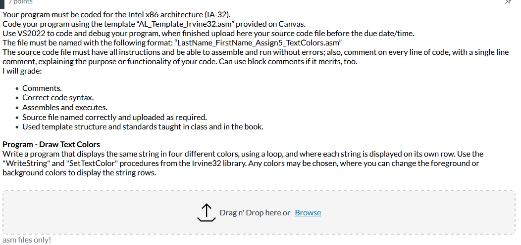 Solved Your program must be coded for the Intel x86 | Chegg.com