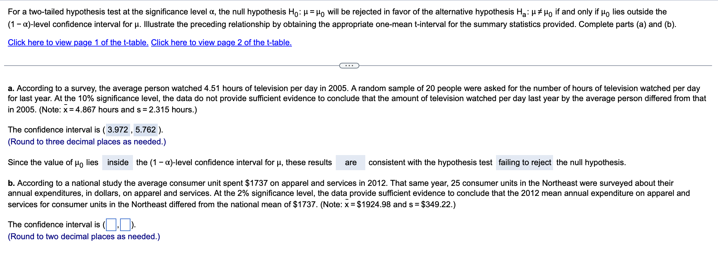 Solved For A Two Tailed Hypothesis Test At The Significance 8480