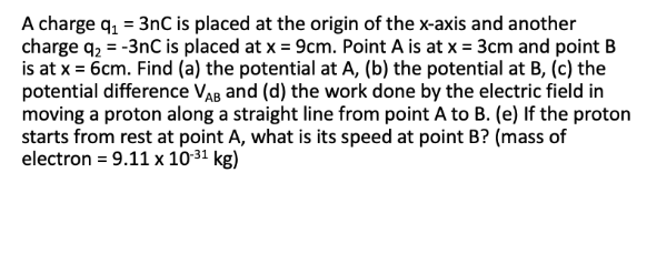 Solved A charge q2 = 3nC is placed at the origin of the | Chegg.com