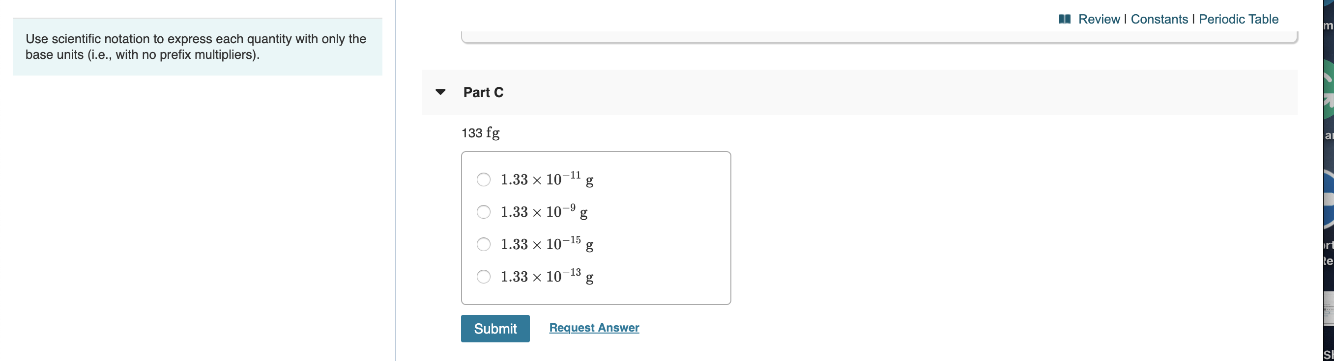 Solved A Review | Constants | Periodic Table Use scientific | Chegg.com