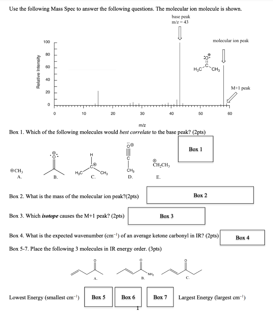 Solved Use the following Mass Spec to answer the following | Chegg.com