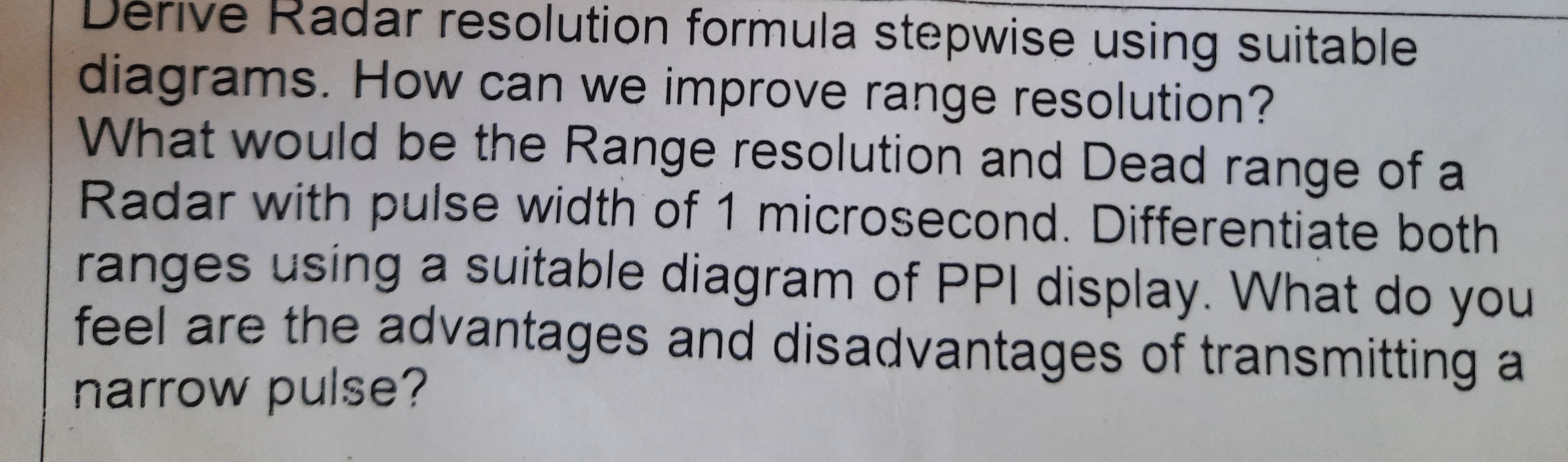 Solved Derive Radar resolution formula stepwise using | Chegg.com