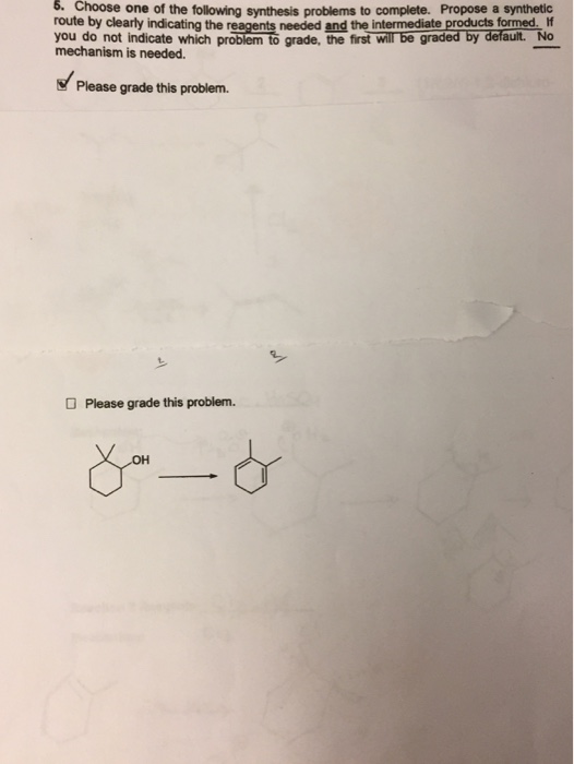Solved Choose one of the following synthesis problems to | Chegg.com