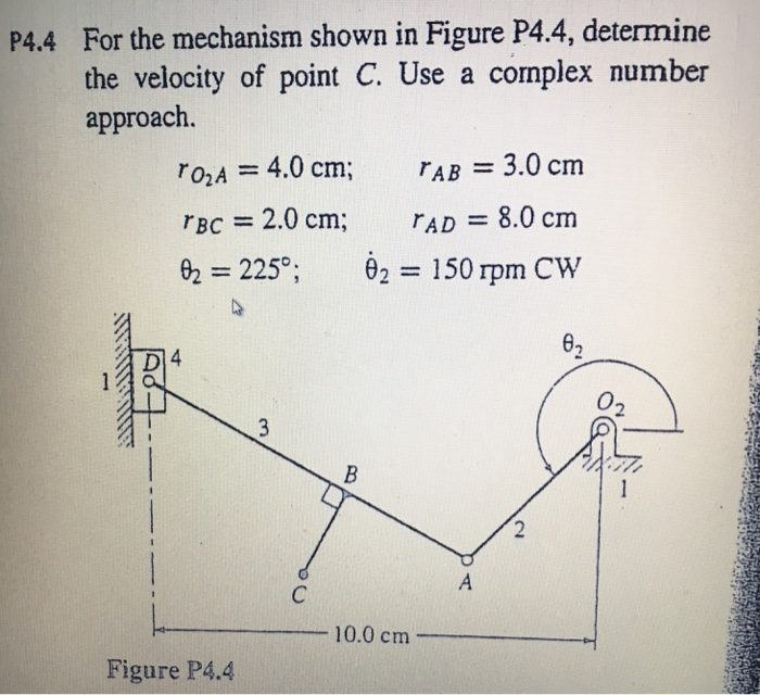 Solved For the mechanism shown in Figure P4.4, determine the | Chegg.com