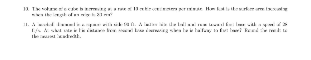Solved 10. The volume of a cube is increasing at a rate of | Chegg.com