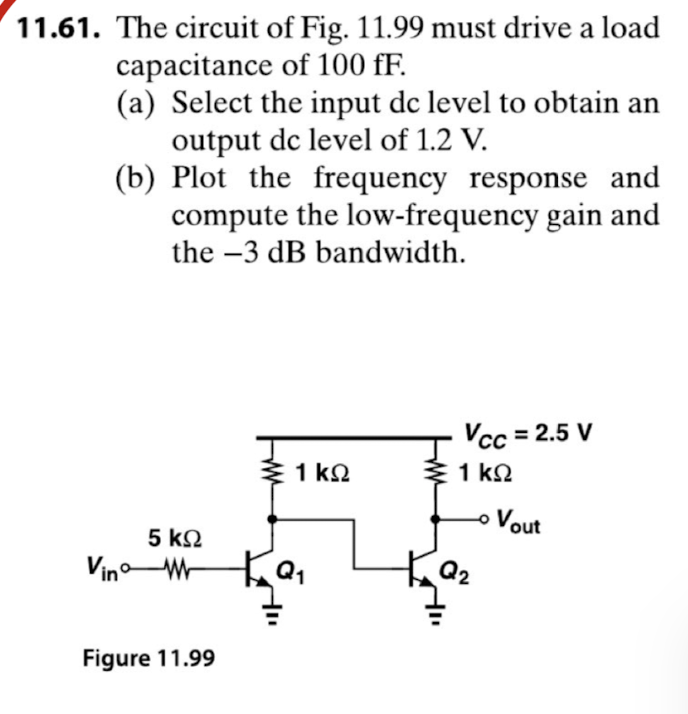 Solved 11.61. ﻿The circuit of Fig. 11.99 ﻿must drive a load | Chegg.com