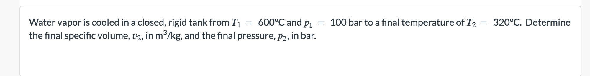 Solved Water vapor is cooled in a closed, rigid tank from | Chegg.com