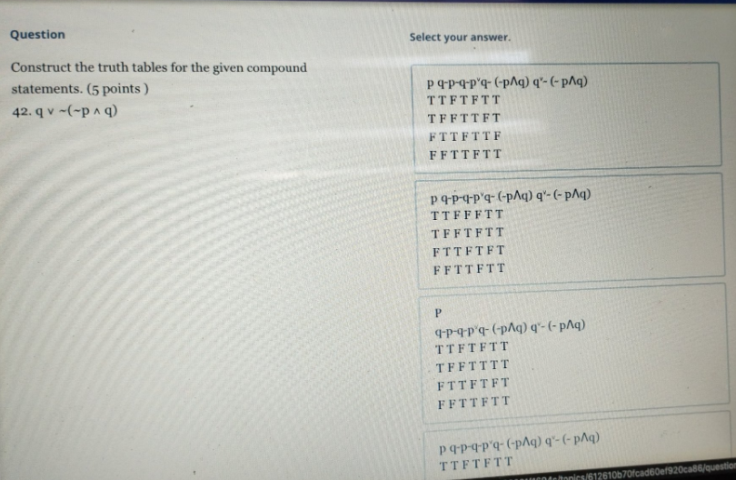 Solved Construct the truth tables for the given compound | Chegg.com