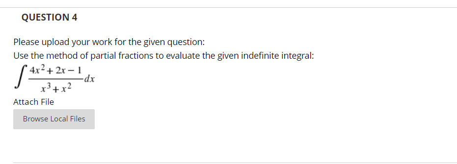 Solved Please upload your work for the given question: Use | Chegg.com