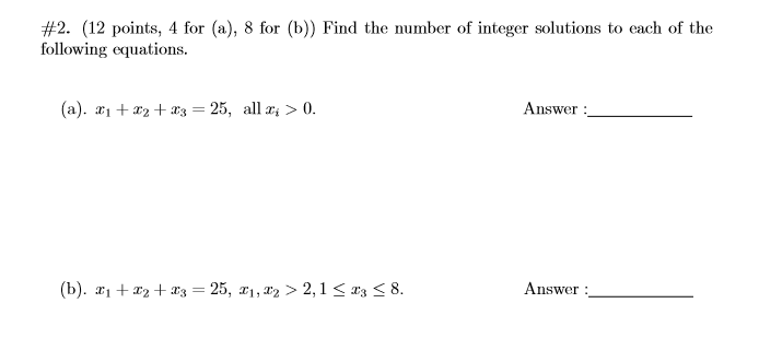 Solved #2. (12 points, 4 for (a), 8 for (b) Find the number | Chegg.com