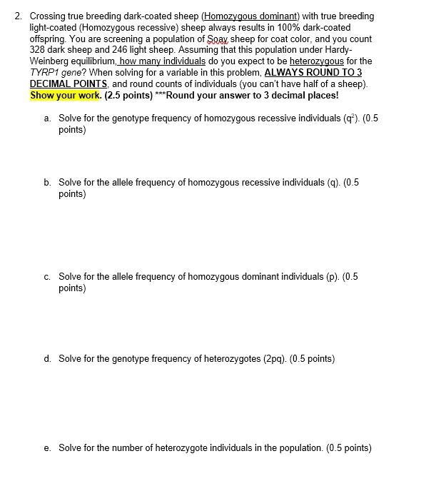 Solved Crossing true breeding dark-coated sheep (Homozygous | Chegg.com | Chegg.com