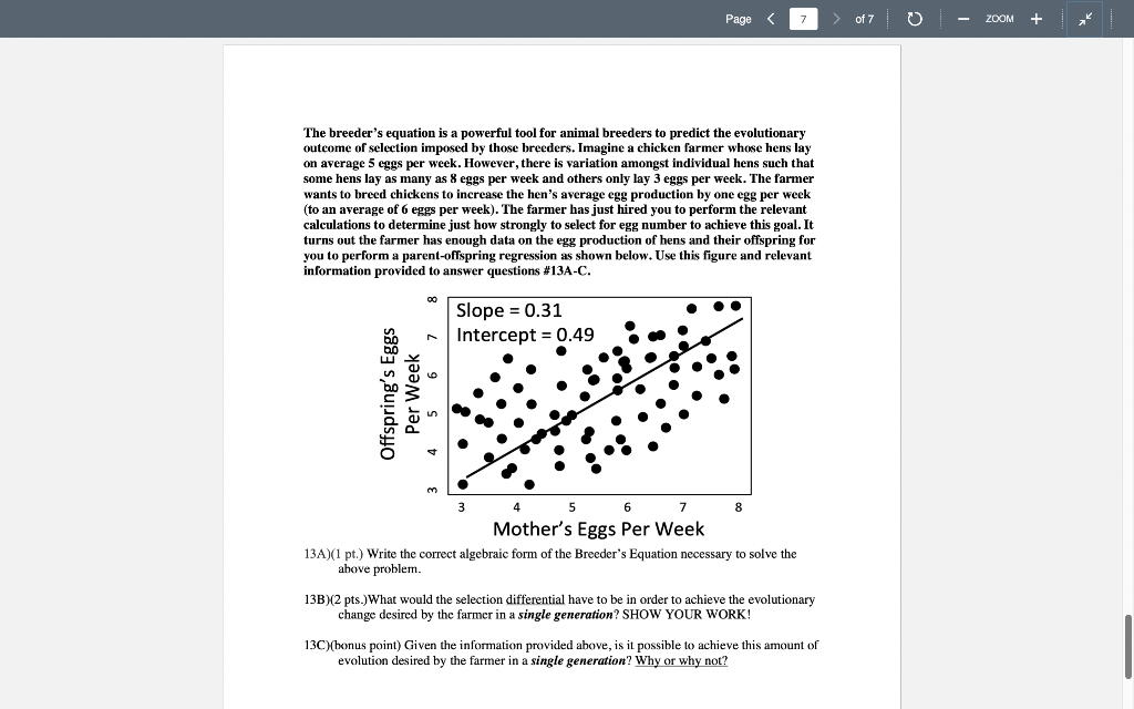 Solved The breeder's equation is a powerful tool for animal | Chegg.com