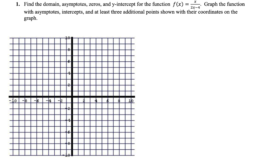 Solved 1. Find the domain, asymptotes, zeros, and | Chegg.com