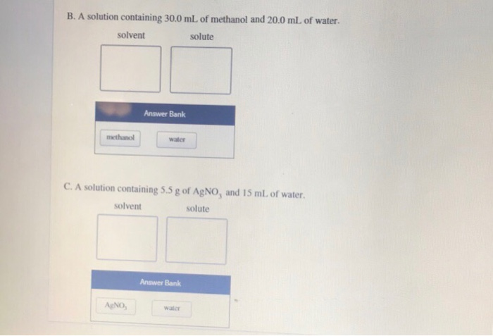 Solved In each of the given solutions, identify the solvent | Chegg.com