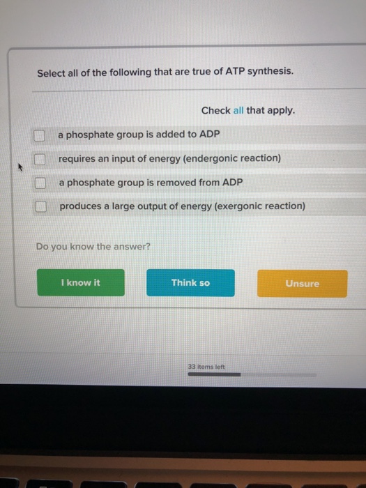 Solved Select all of the following that are true of ATP | Chegg.com