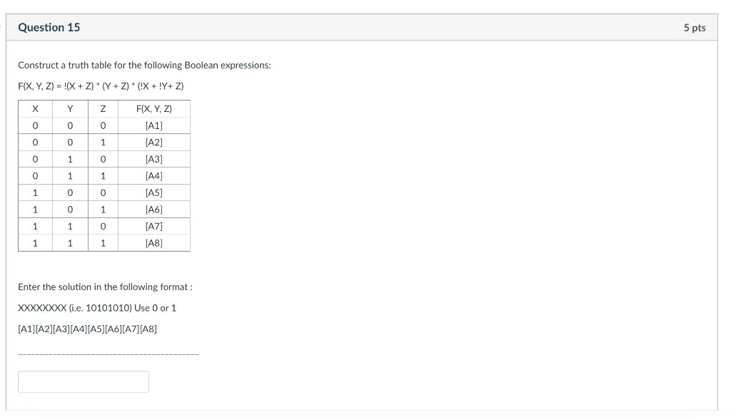 Solved Construct a truth table for the following Boolean | Chegg.com
