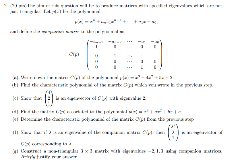Solved (20 pts)The aim of this question will be to produce | Chegg.com