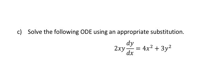 Solved Solve the following ODE using an appropriate | Chegg.com