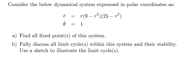 Solved Consider the below dynamical system expressed in | Chegg.com