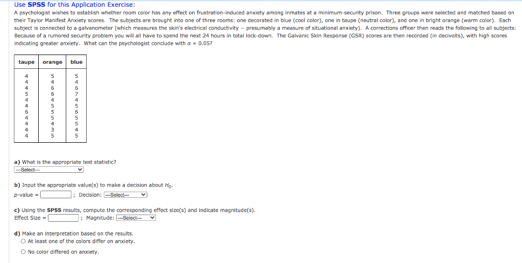 Solved Use SPSS for this Application Exercise: A | Chegg.com